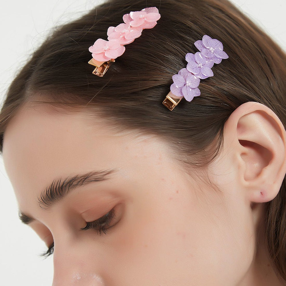 *Real Flower* Three Tone Hydrangea Flowers Hair Clip (3-pc Set)